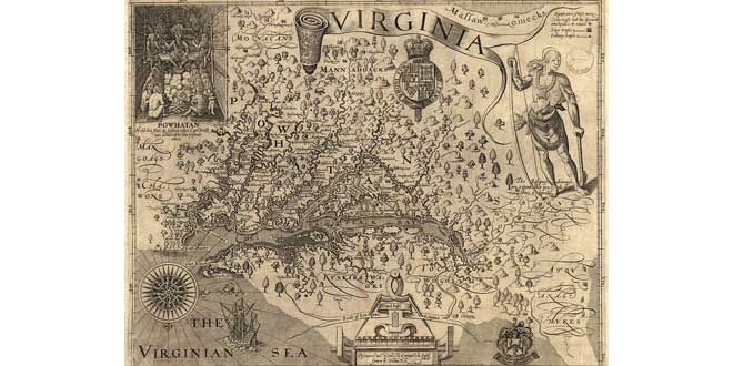 Mapa de Virginia de John Smith, ca. 1609. - Supercurioso